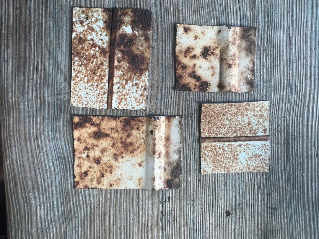 Four Rusty Metal Pieces, Cut Factory Painted Rusted Metal , Metal Art ...