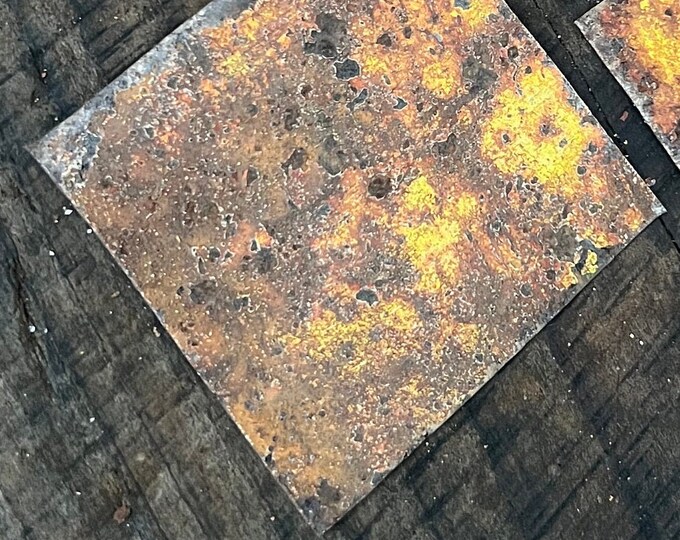 Rusty Metal , One Square 22 Gauge Metal, 2.5 x 2.5 , Salvaged Rust ...