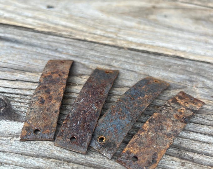 Four Rusty Metal Pieces, Rusty Metal Strap , Metal Art Materials ...
