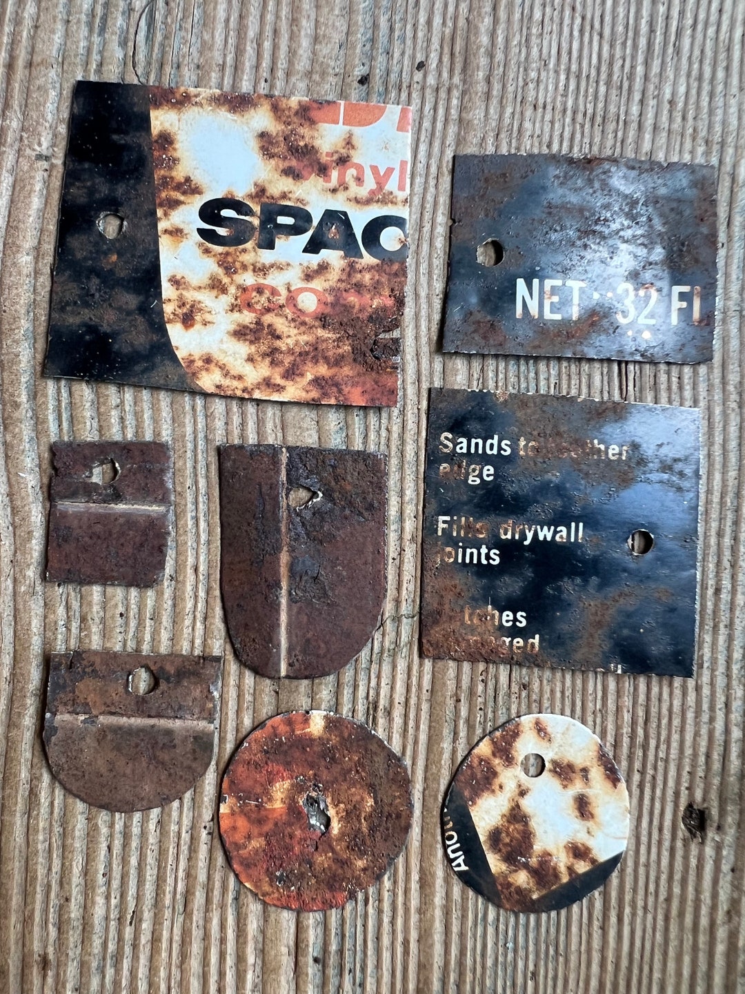 Eight Rusty Metal Pieces, Cut Rusted Metal , Metal Art Materials, Metal ...