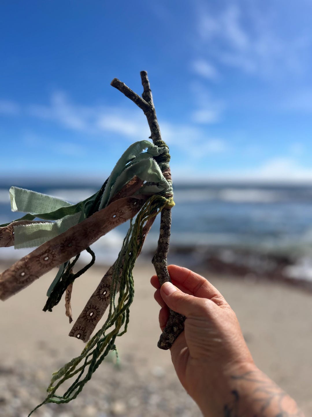 Forked Painted Third Eye Oak Talking Stick, Meditation Tool, Ritual ...