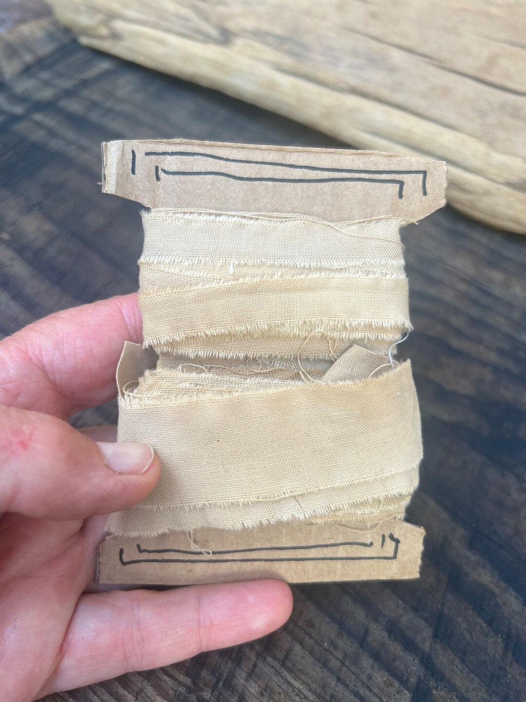 Naturally Dyed Cotton Ribbon, Organic Dyed Ribbon, Torn Ribbon, Raw ...