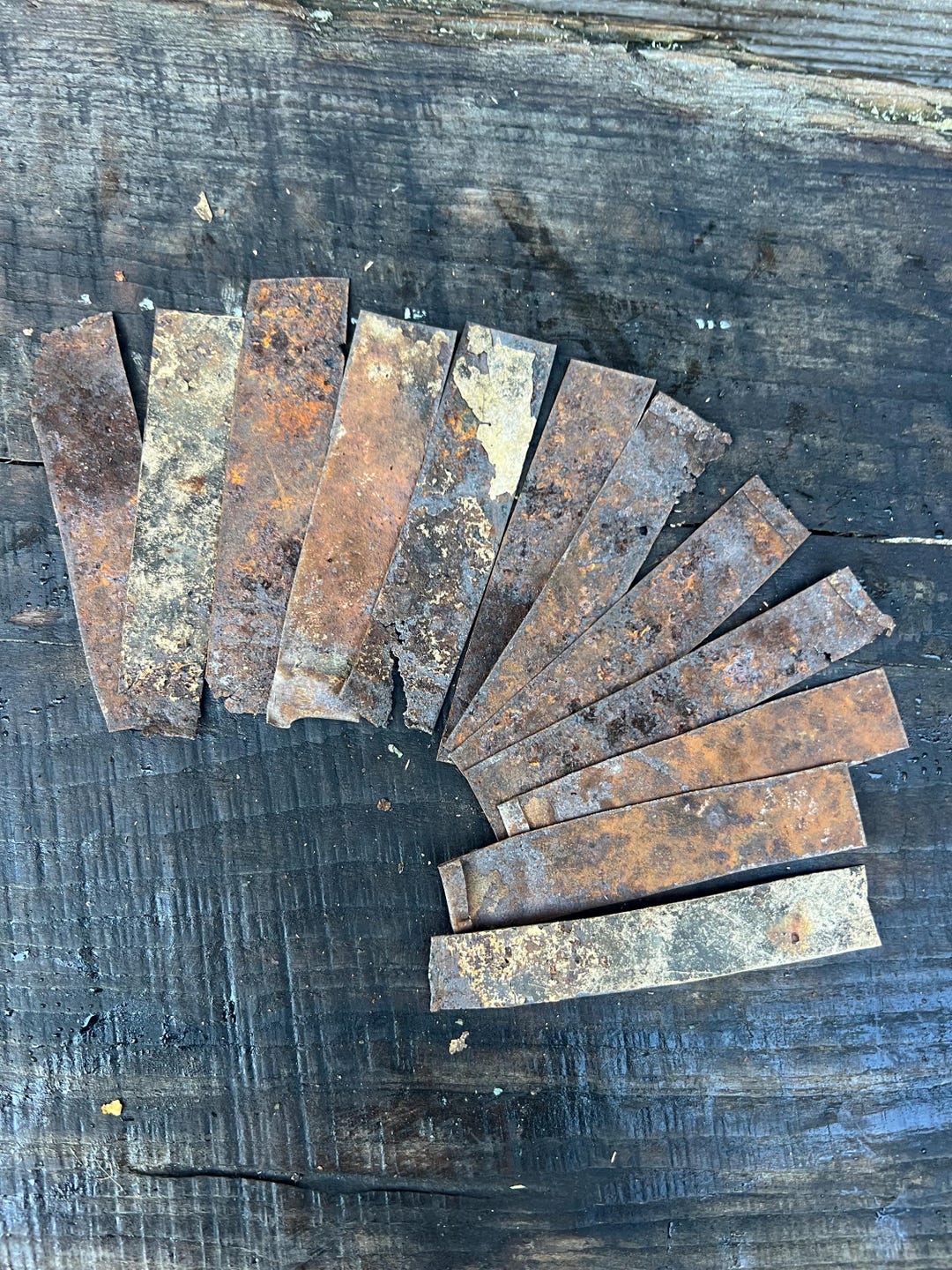 Twelve Rusty Metal Pieces, Cut Rusted Metal , Metal Art Materials ...