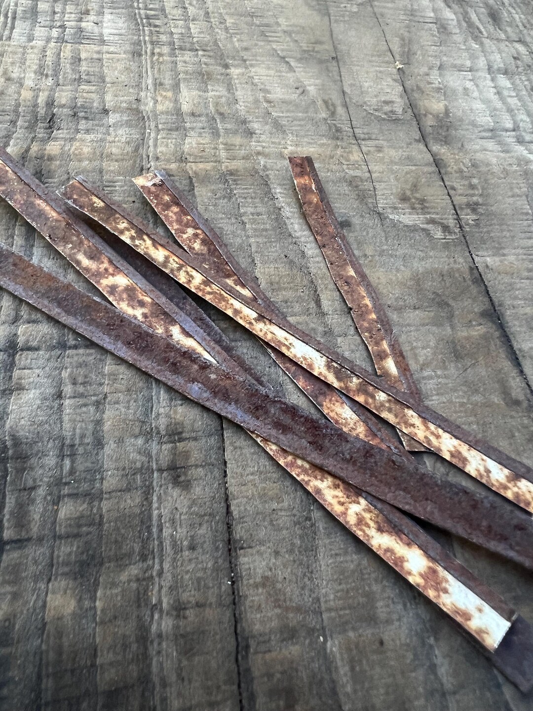 Straight Thin Rusty Painted Metal Pieces, Cut Rusted Metal , Metal Art ...