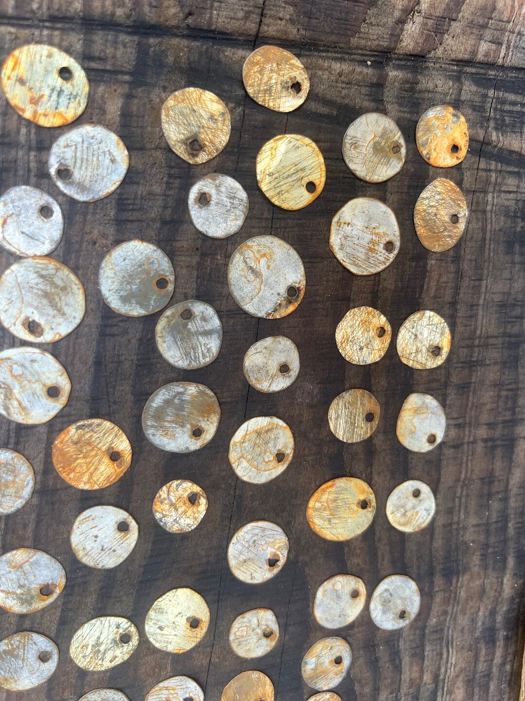 Shiny Rusty Metal Tag One Metal Circle Tag Metal Discs - Etsy