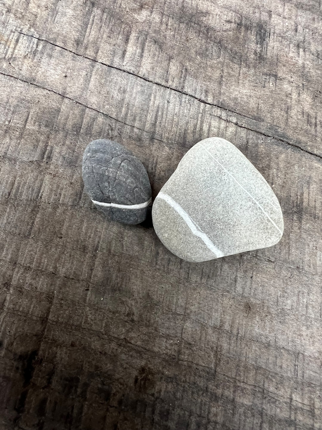 Two California Beach Stones, Wishing Stones, Striped Stones, Nature ...
