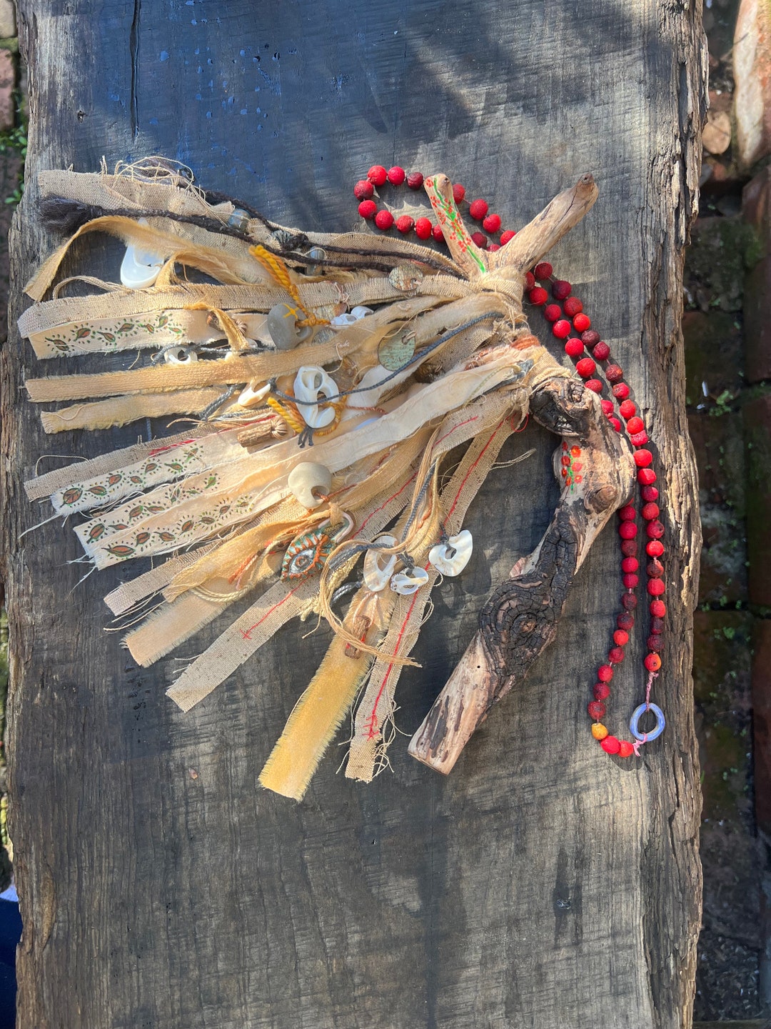 Forked Madrone Talking Stick, Forest Ocean Talking Stick, Hand Dyed ...