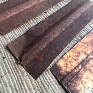 Three Rusty Metal Pieces, Cut Painted Rusted Metal , Metal Art ...