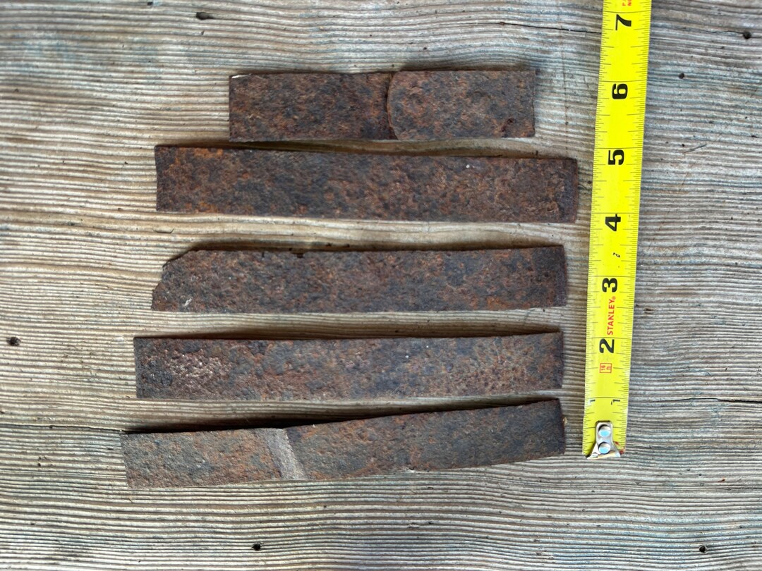 Five Rusty Metal Pieces, Rusty Metal Strap , Metal Art Materials - Etsy