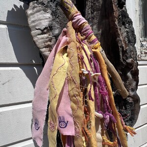 Forked Driftwood Talking Stick, Fabric Wrapped Ritual Wand, Sage - Etsy