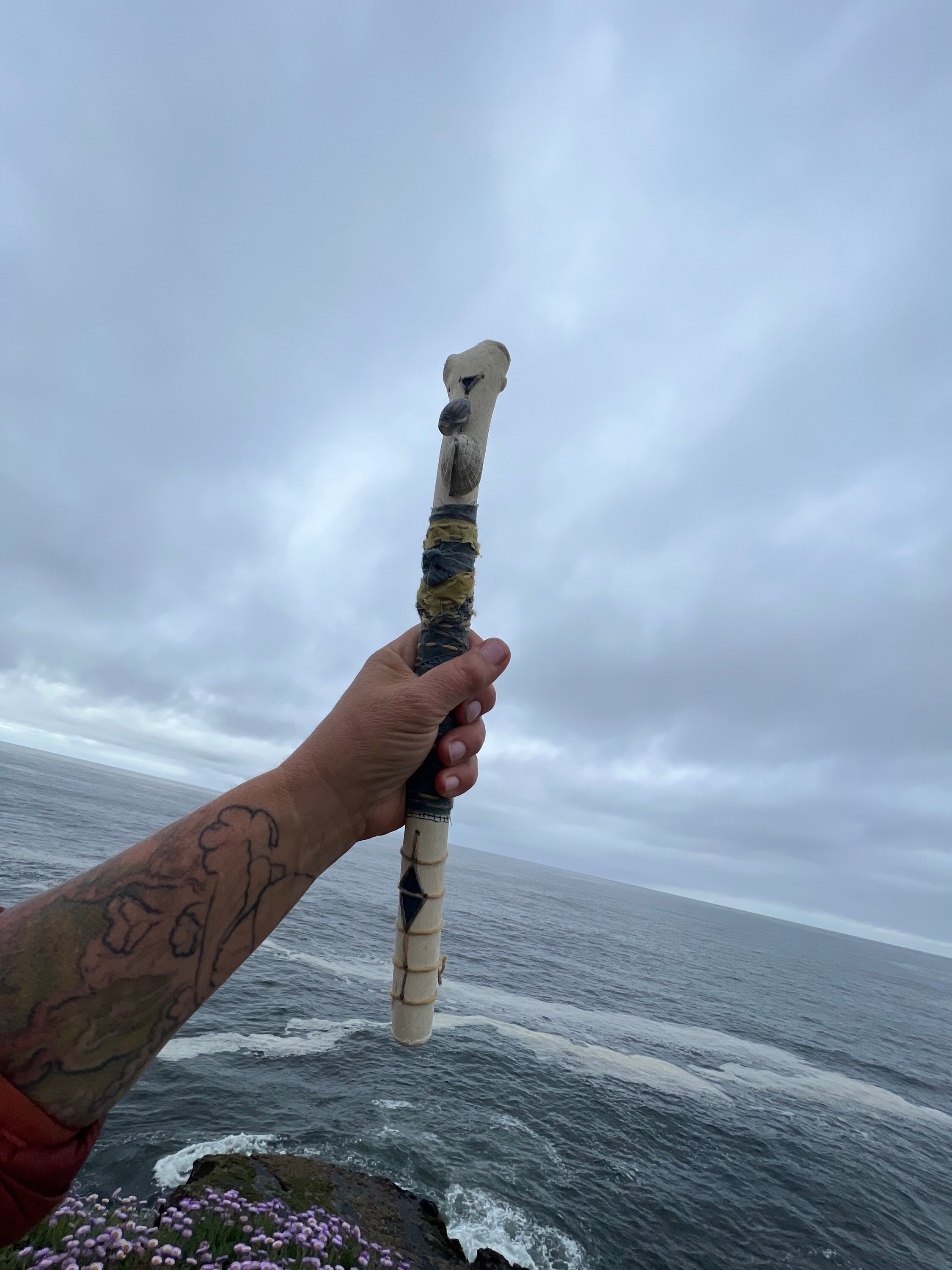 Ocean Talking Stick / Ocean Wand Textile Fabric Wrapped Driftwood - Etsy