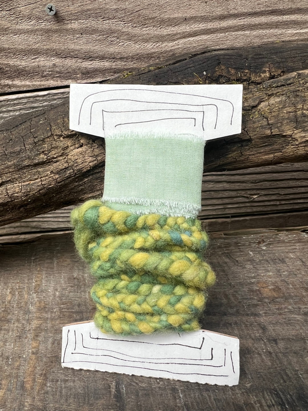 Naturally Dyed Green Ribbon Braided Yarn , Cotton Fabric Ribbon ...