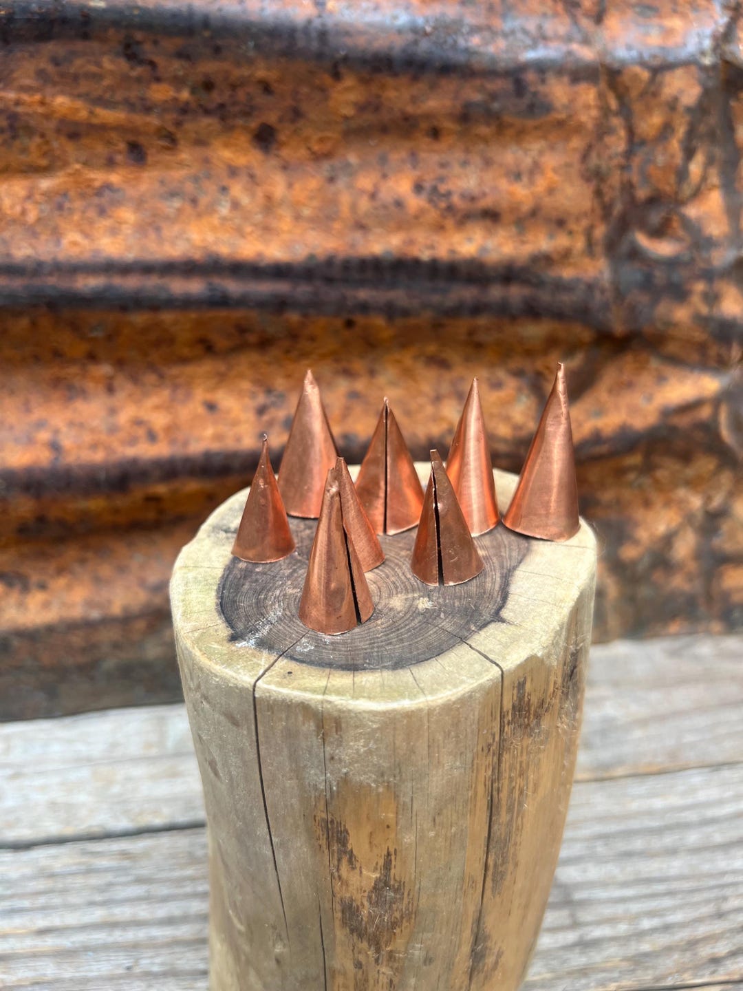 Small Copper Cones, Metal Pieces, Copper Art, Recycled Copper Supply ...