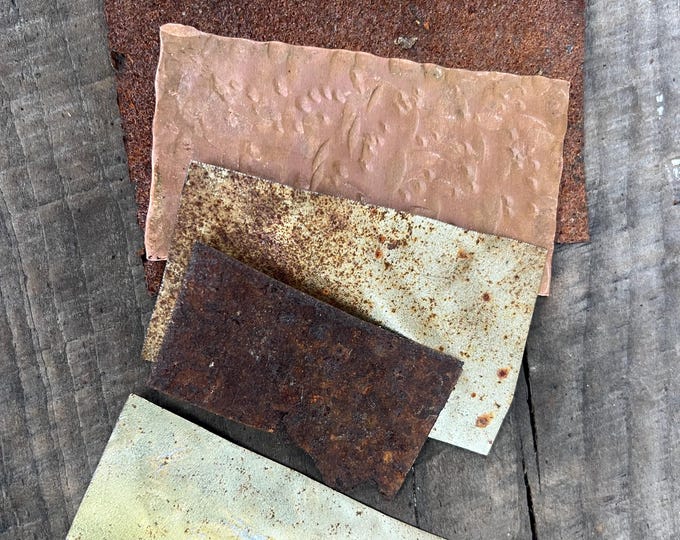 Metal Variety Pack, Metal Art Supplies , Hammered Patina Copper Pieces ...