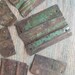 Six Rusty Painted Metal Pieces, Cut Rusted Metal , Metal Art Materials ...