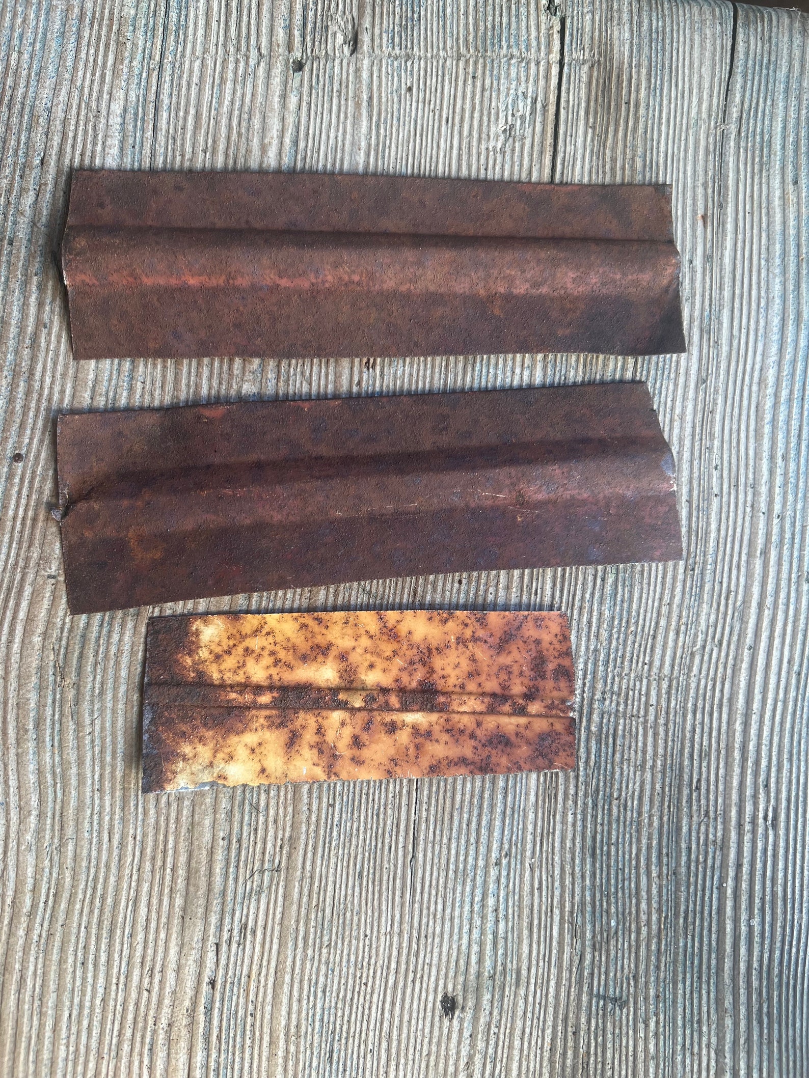 Three Rusty Metal Pieces Cut Painted Rusted Metal Metal Art - Etsy