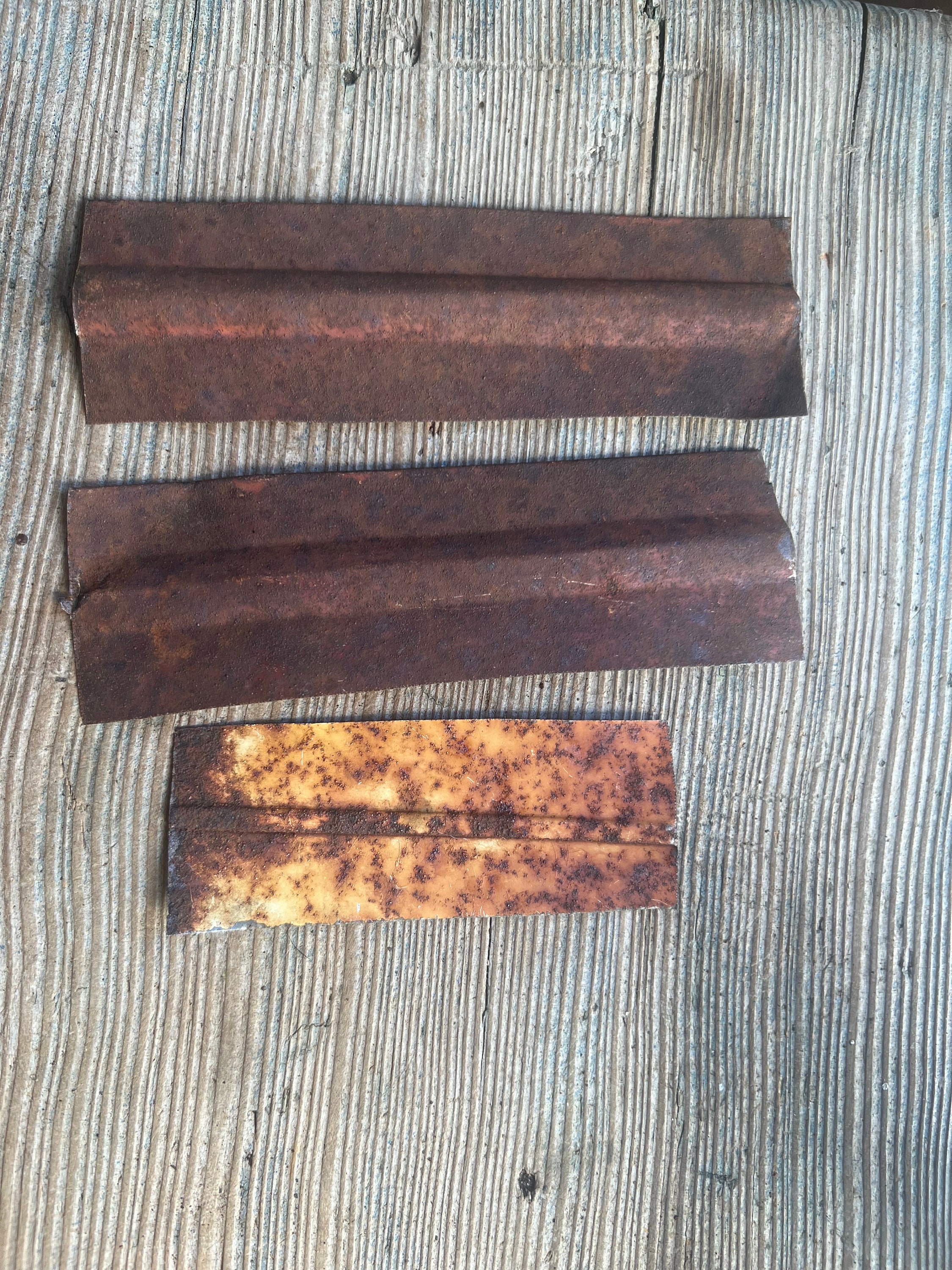 Three Rusty Metal Pieces Cut Painted Rusted Metal Metal Art - Etsy