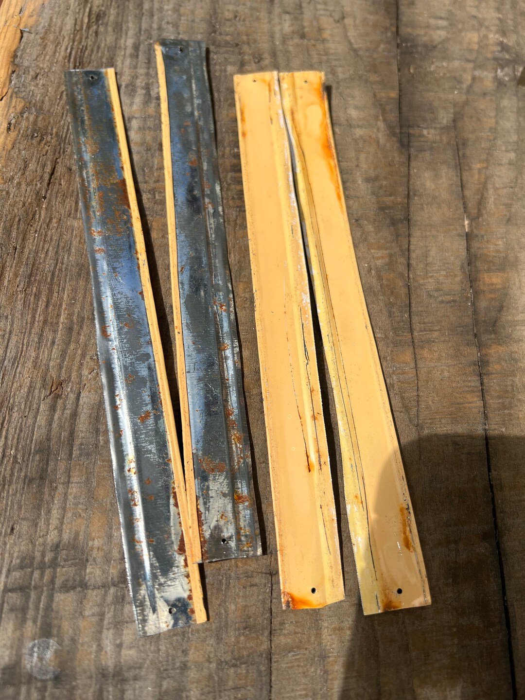Vintage Art Materials, Yellow Metal Strips, Cut Vintage Tin Metal Art ...