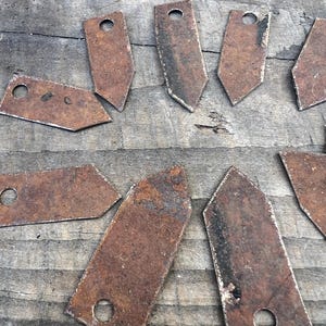 Ten Rusty Metal Pieces, Rusty Metal Tags , Metal Art Materials, Metal ...
