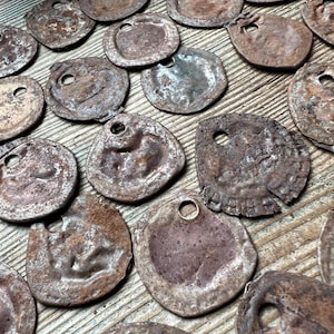 Ten Hammered Rusty Bottle Caps, Bottle Caps With Holes, , Rusty Caps ...