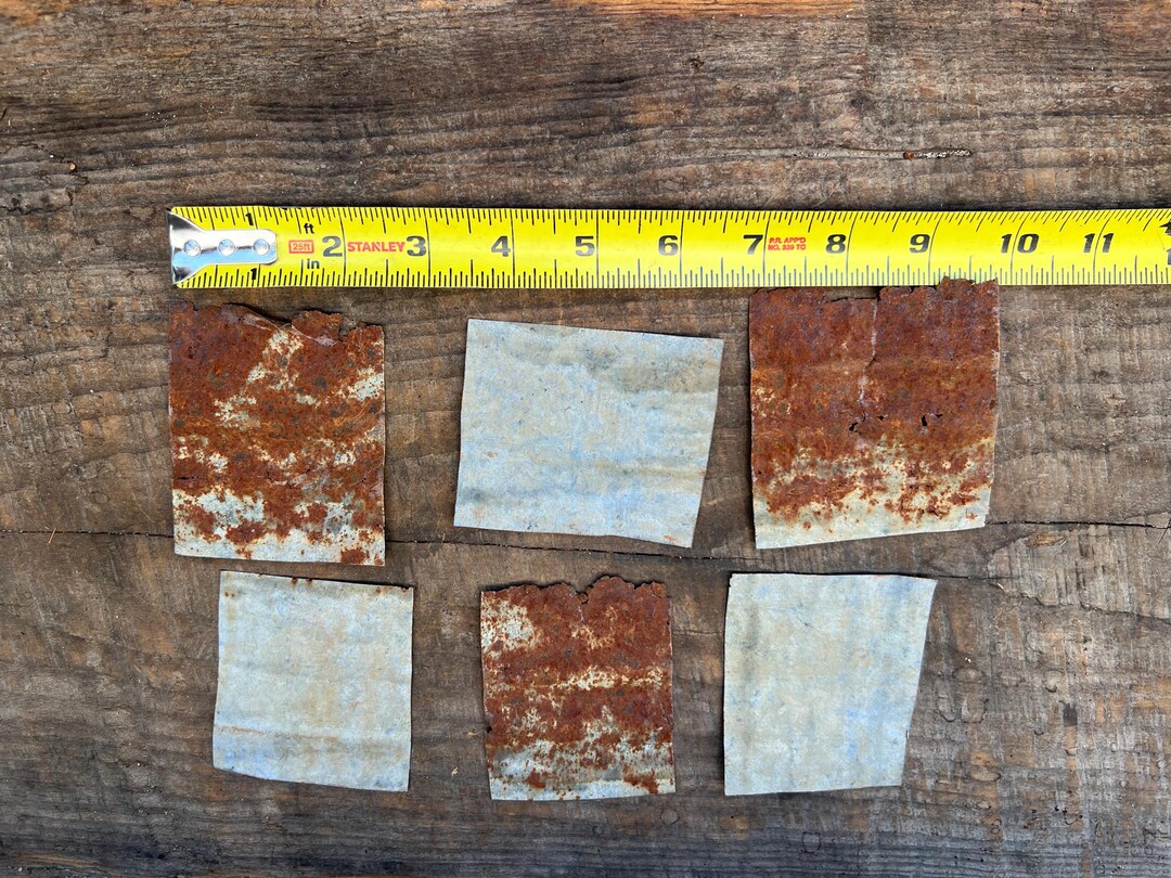 Six Rusty Metal Pieces, Cut Rusted Metal , Metal Art Materials ...