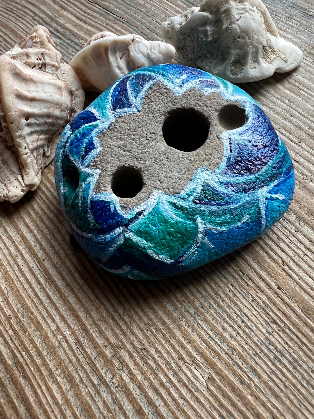 Water Hag Stone, Painted Beach Stone, Adder Stones, Fairy Stone ...