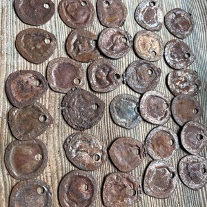 Ten Hammered Rusty Bottle Caps, Bottle Caps With Holes, , Rusty Caps ...