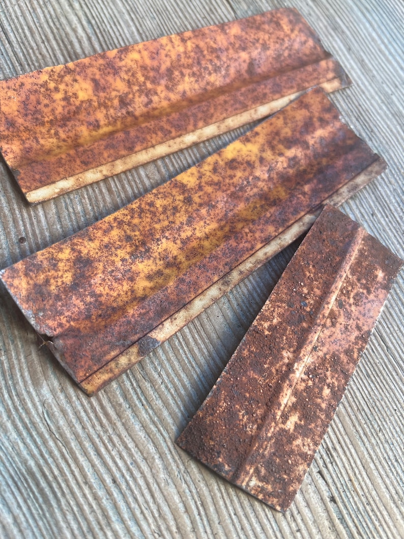 Three Rusty Metal Pieces Cut Painted Rusted Metal Metal Art - Etsy