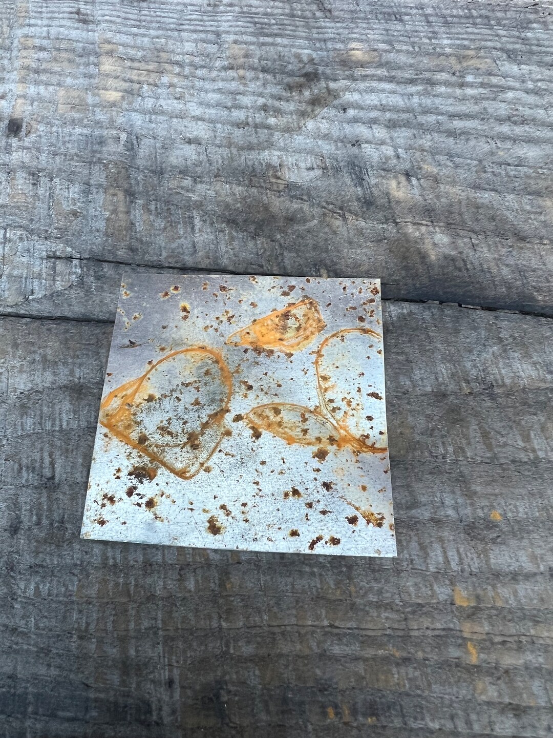 2.75 X 2.75 ONE Rusty Shiny Metal, One Piece , Thin Metal Tin Square ...