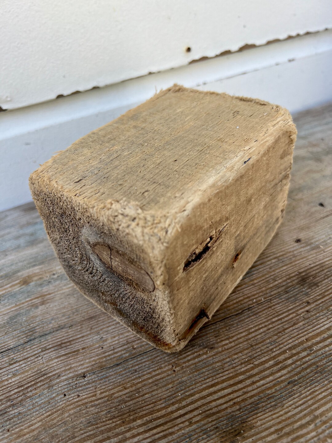 Driftwood Block Rustic Wood Block Weathered Wood Block - Etsy