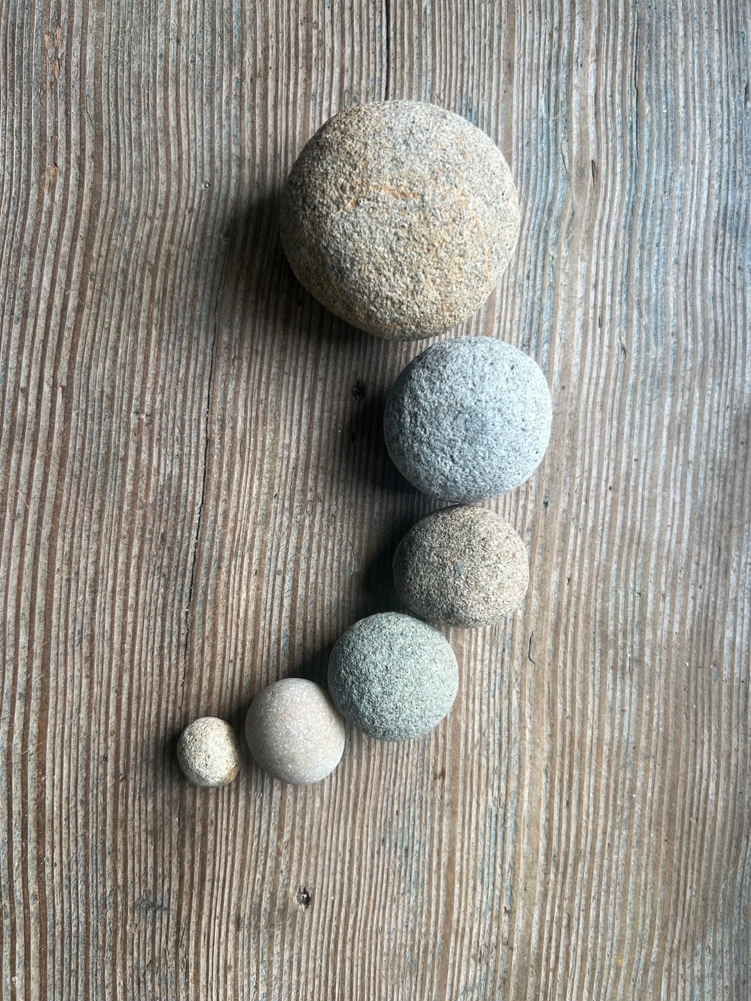 Round Santa Cruz Beach Stones, Six Ball Rounded Ocean Rocks - Etsy