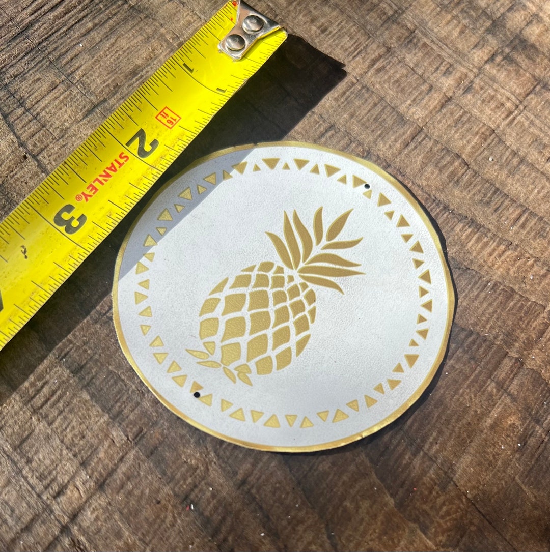 Round Pineapple Metal Cut Tin Pineapple Tag Metal Supplies - Etsy