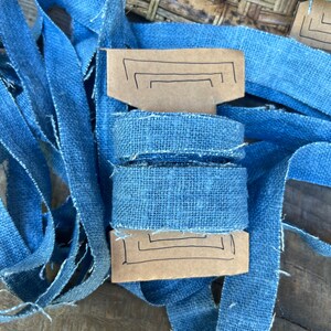 Natural Dyed Blue Ribbon , Fabric Ribbon, Indigo Blue Raw Silk Ribbon ...