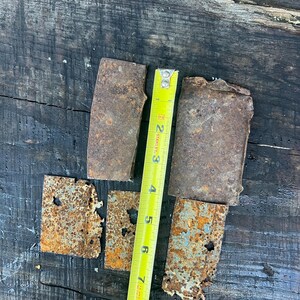 Five Rusty Rectangle Metal Pieces, Cut Rusted Metal , Metal Art ...