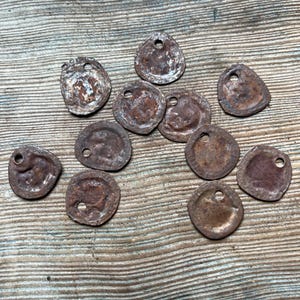 Ten Hammered Rusty Bottle Caps, Bottle Caps With Holes, , Rusty Caps ...