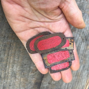 Painted Rusty Red Metal Pieces, Assemblage Art Supply, Rusted Metal Art ...