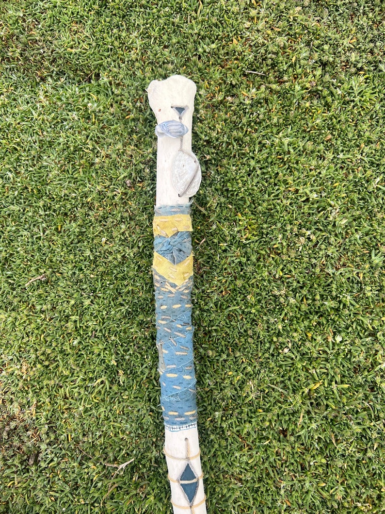 Ocean Talking Stick / Ocean Wand Textile Fabric Wrapped Driftwood - Etsy