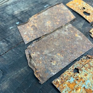 Five Rusty Rectangle Metal Pieces, Cut Rusted Metal , Metal Art ...
