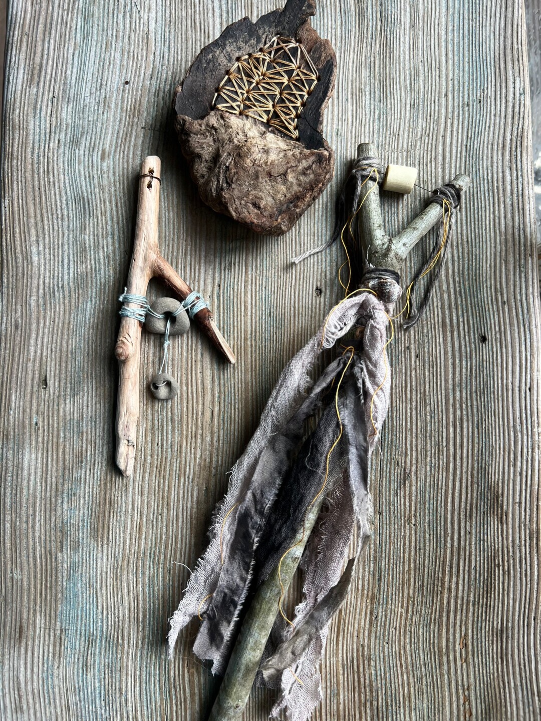 Treasure Set.hag Stone Driftwood Wall Hanging, Forked Driftwood Jag ...