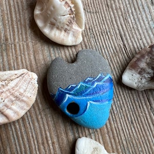 Ocean Love Stone,water Hag Stone, Painted Beach Stone, Adder Stones ...