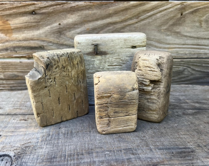 Driftwood Blocks , Rustic Wood Block, Weathered Wood Blocks, Assemblage ...