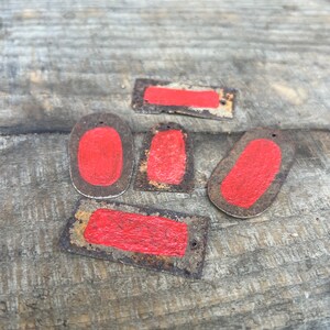 Painted Rusty Red Metal Pieces, Assemblage Art Supply, Rusted Metal Art ...