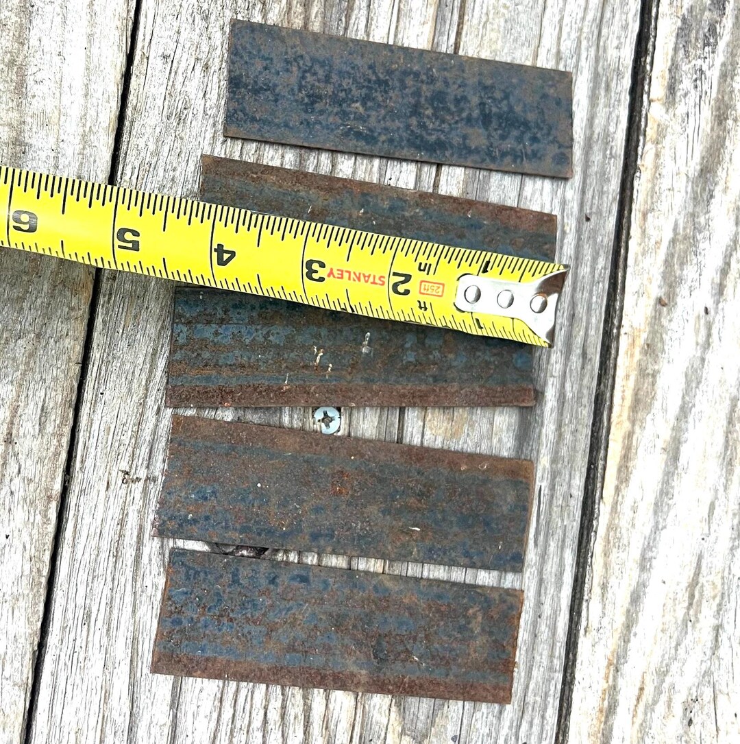 Five Rusty Metal Strap Rusty Metal Pieces , Metal Art Materials, Rustic ...