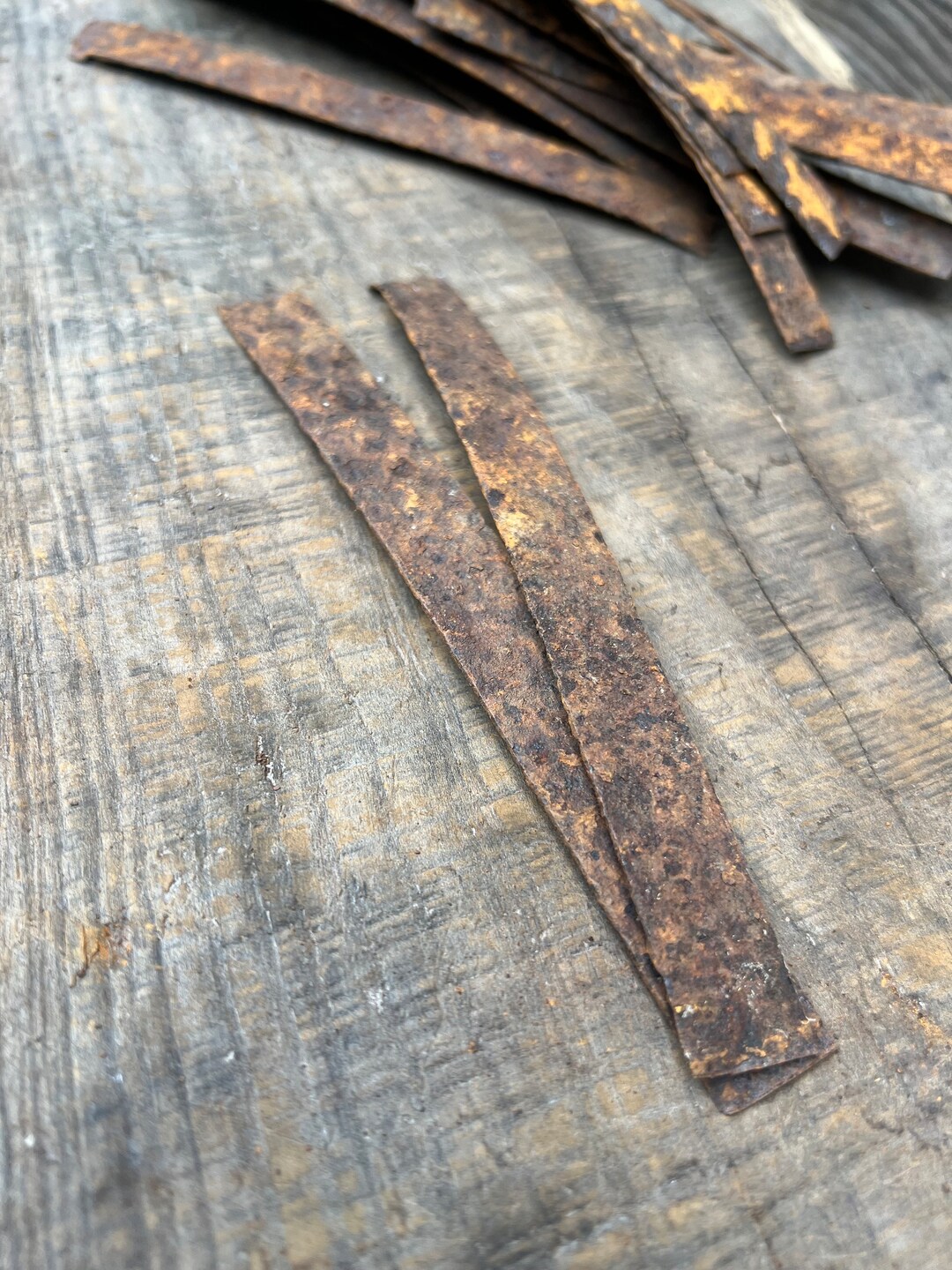 Two Rusty Metal Strap Rusty Metal Pieces , Metal Art Materials, Rustic ...