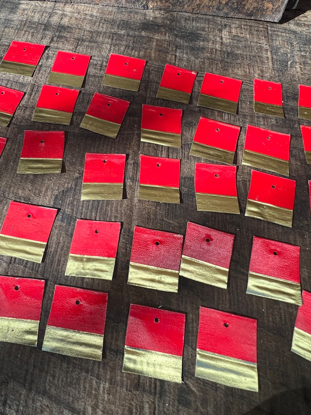 Christmas Extravaganza15 Small Metal Pieces , Cut Red Tin, Metal Tags ...