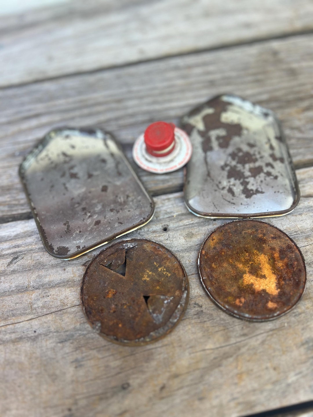 Rusty Can Top,metal With Holes, Old Tin Can Lids , Rusty Can Lids ...