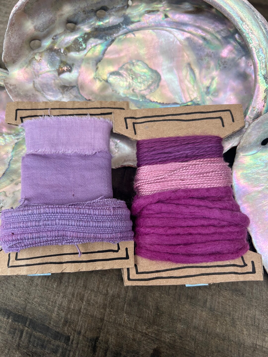 Naturally Dyed Ribbon Yarn , Cotton Linen Fabric Ribbon, Purple Dyed ...