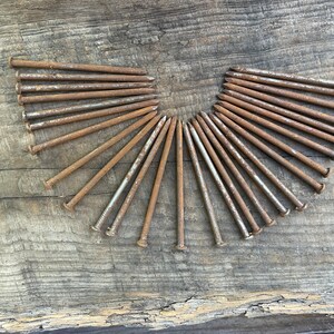 30 Large Nailers, Rusty Construction Nails, 4 1/2” Rusty Nails, Nails ...