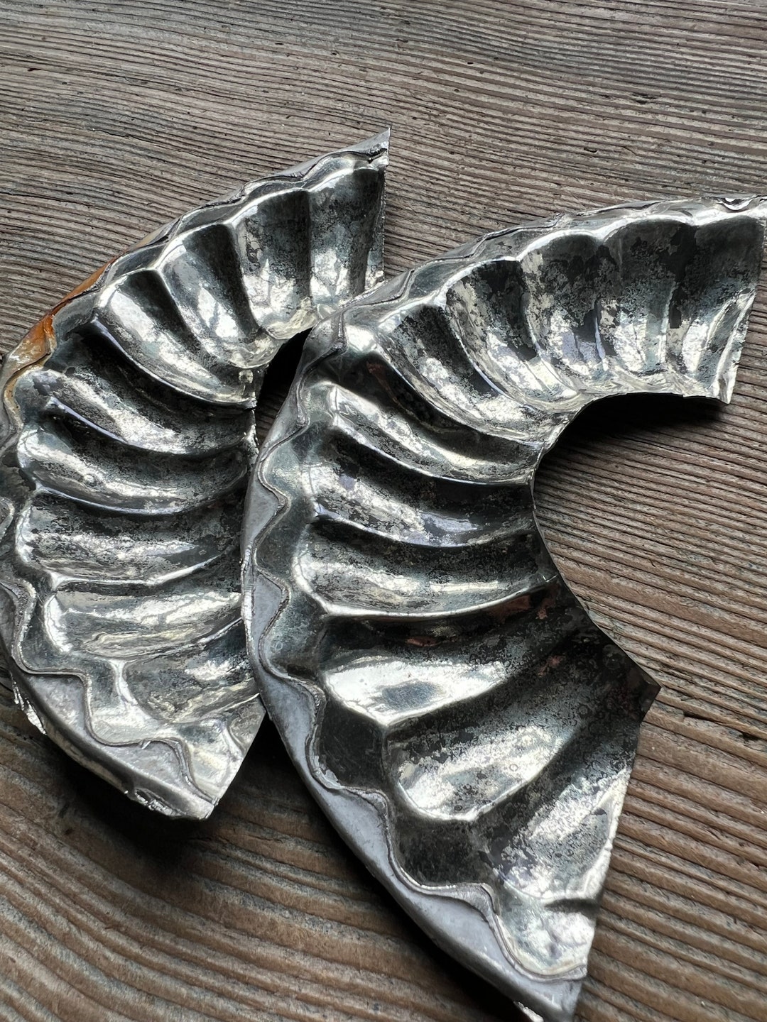 Vintage Jello Mold , Stamped Curved Metal, Cut Vintage Tin, Recycled ...