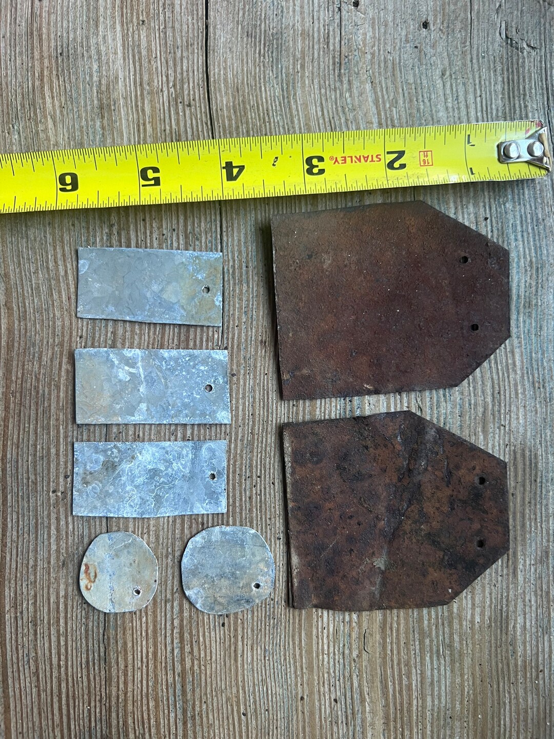 Seven Metal Pieces, Cut Rusty Metal, Metal Art Materials, Small Metal ...